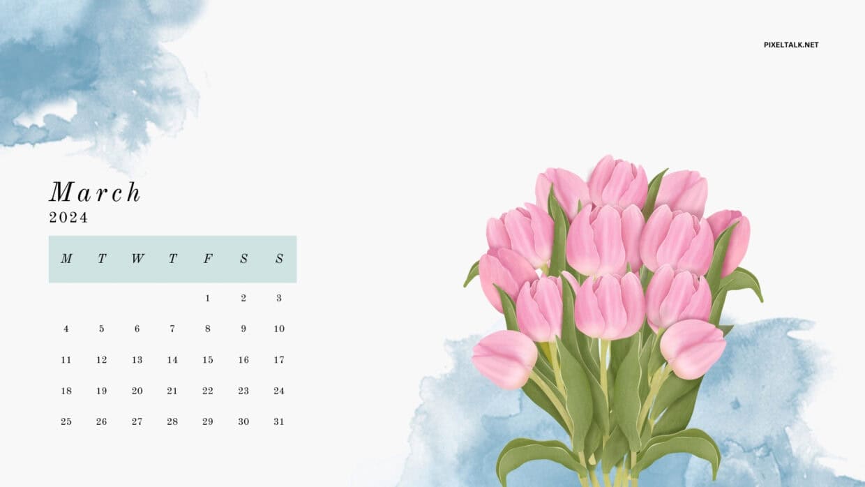 March 2024 Calendar Desktop Wallpapers - PixelsTalk