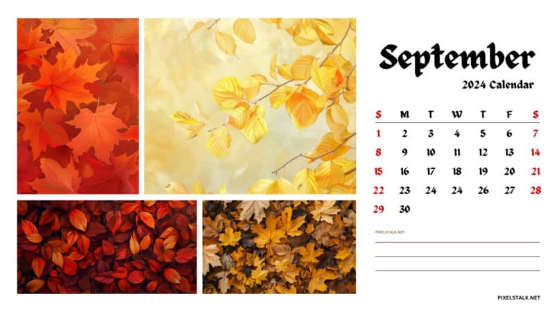 September 2024 Calendar Desktop Wallpapers HD - PixelsTalk