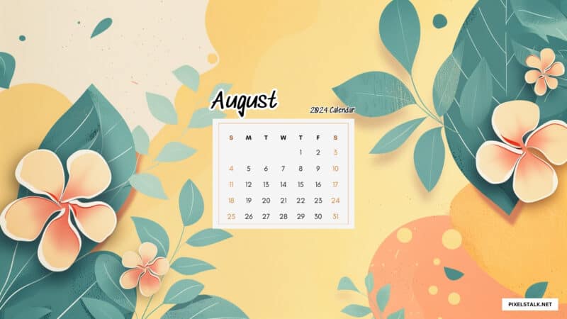 August 2024 Calendar Desktop Wallpapers HD - PixelsTalk