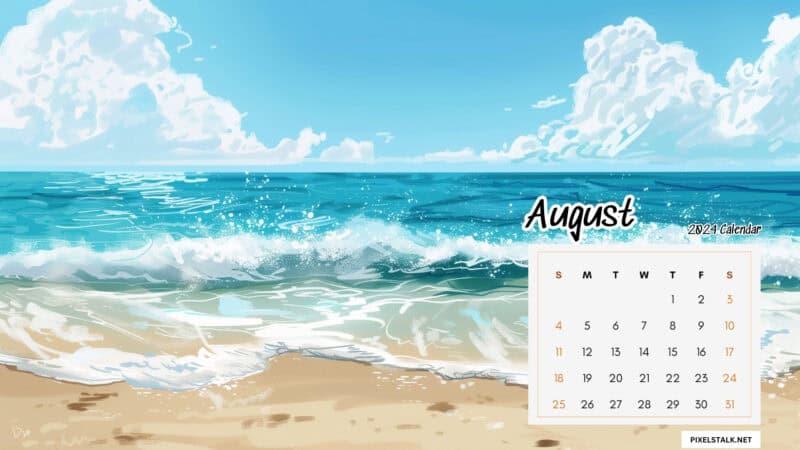 August 2024 Calendar Desktop Wallpapers HD - PixelsTalk