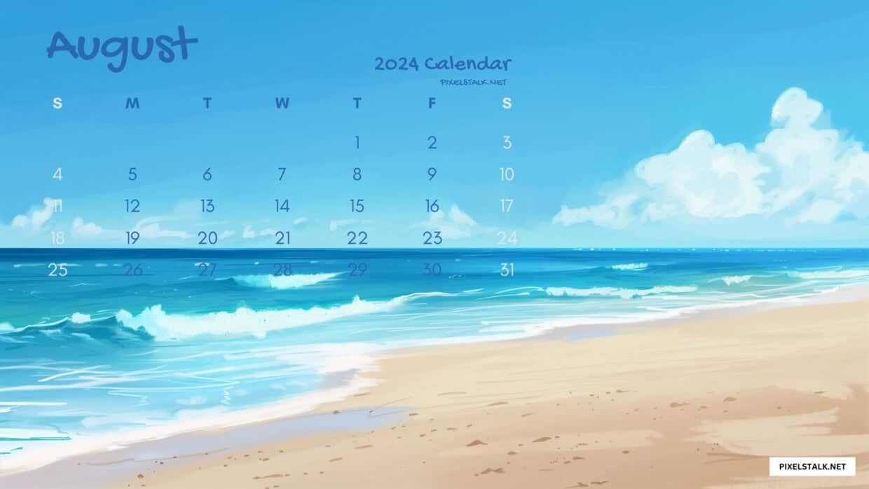 August 2024 Calendar Desktop Wallpapers HD - PixelsTalk