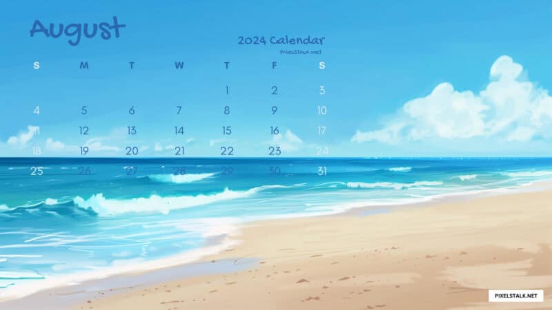 August 2024 Calendar Desktop Wallpapers HD - PixelsTalk