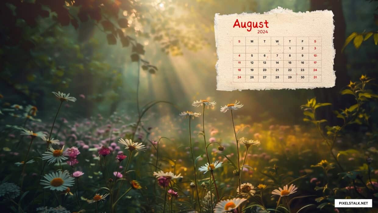 August 2024 Calendar Desktop Wallpapers HD - PixelsTalk