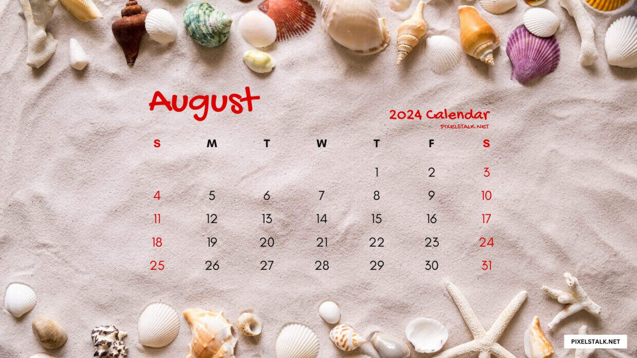 August 2024 Calendar Desktop Wallpapers HD - PixelsTalk