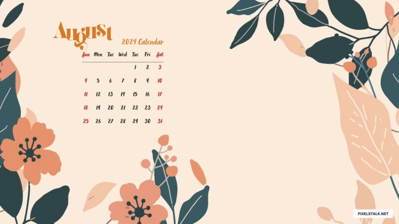 August 2024 Calendar Desktop Wallpapers HD - PixelsTalk