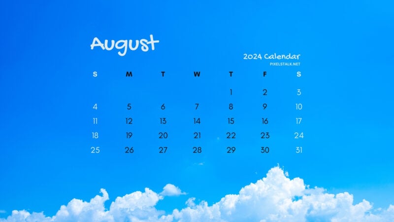 August 2024 Calendar Desktop Wallpapers HD - PixelsTalk