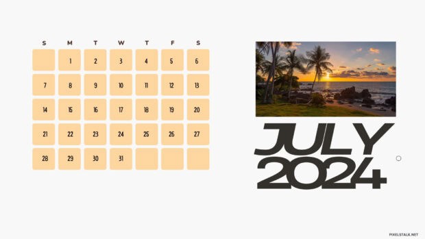July 2024 Backgrounds Calendar - PixelsTalk