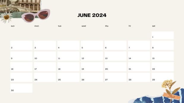 June 2024 Calendar Desktop Wallpapers HD - PixelsTalk