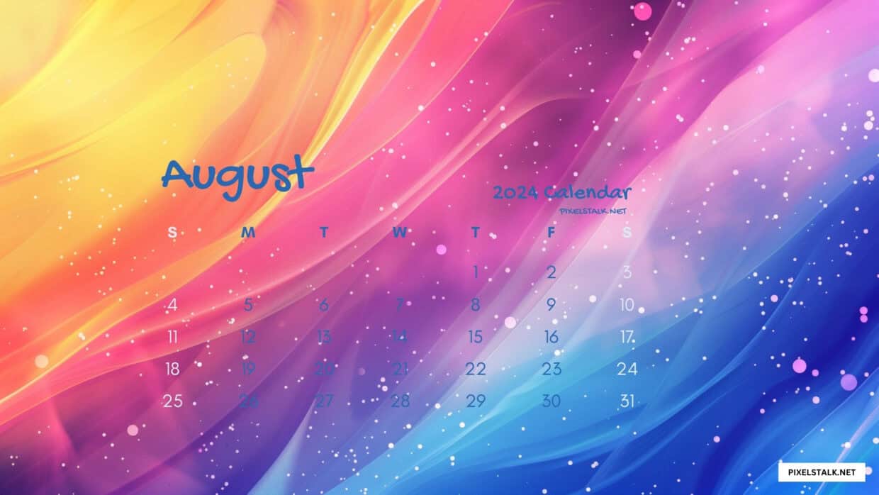 August 2024 Calendar Desktop Wallpapers HD - PixelsTalk