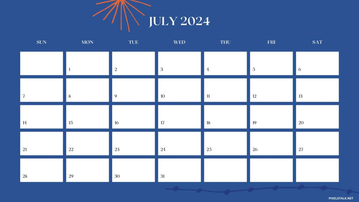 July 2024 Calendar Desktop Wallpapers HD - PixelsTalk