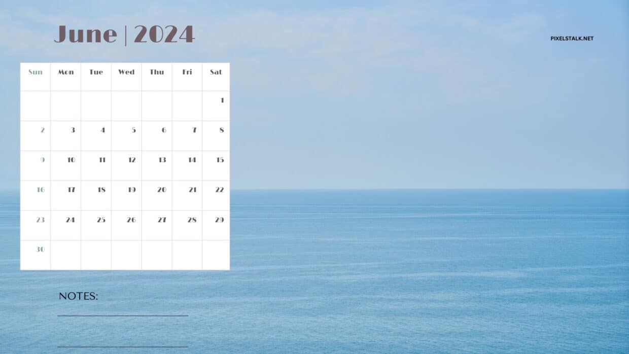 June 2024 Calendar Backgrounds for Desktop PC - PixelsTalk