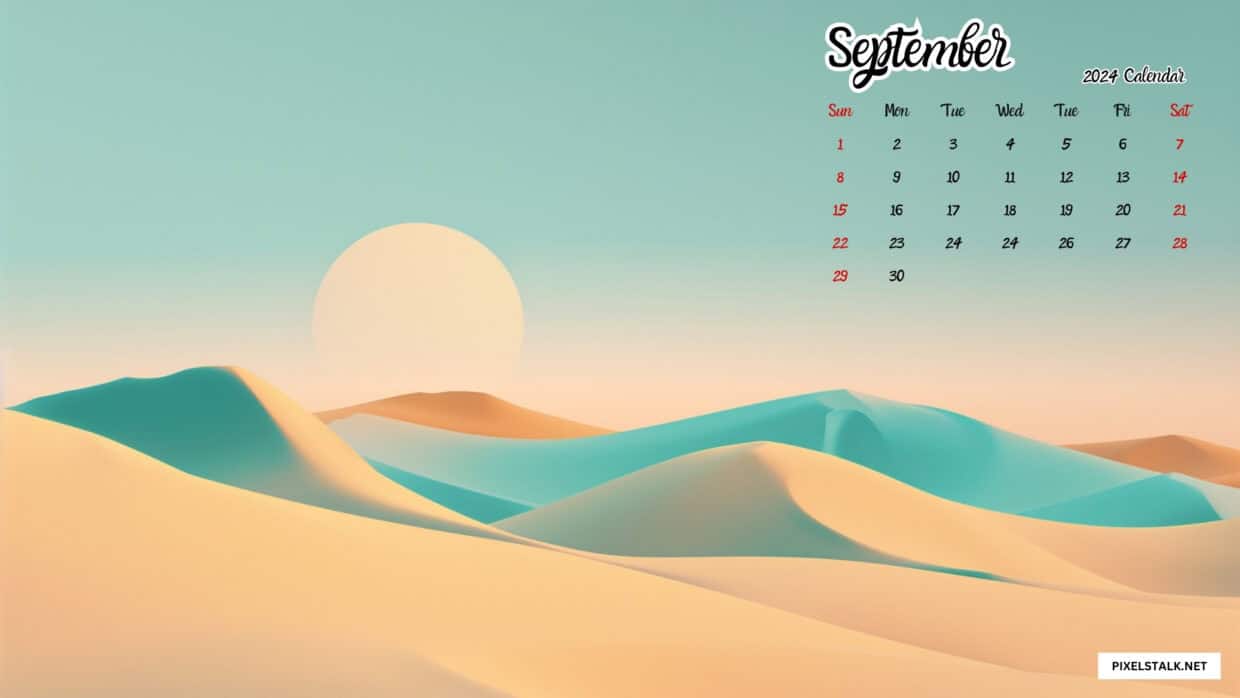 September 2024 Calendar Desktop Backgrounds - PixelsTalk