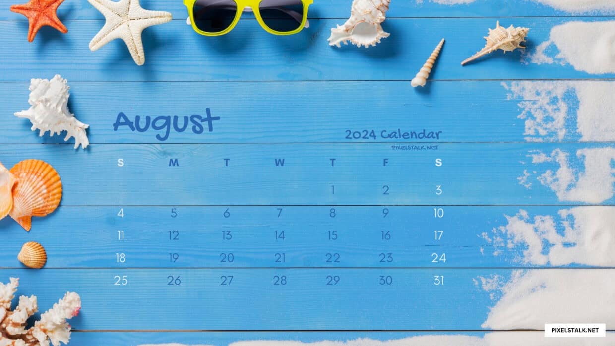 August 2024 Calendar Desktop Wallpapers HD - PixelsTalk