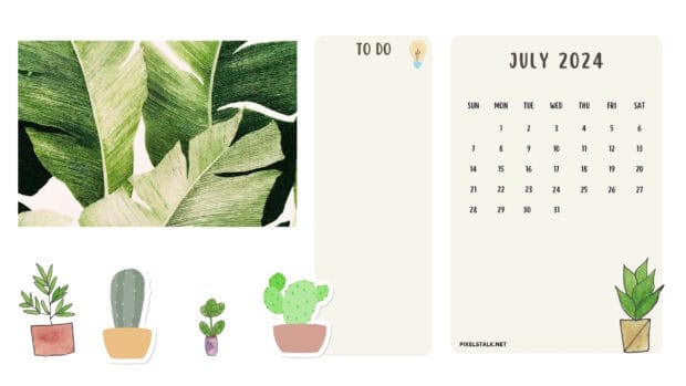July 2024 Calendar Desktop Wallpapers HD - PixelsTalk