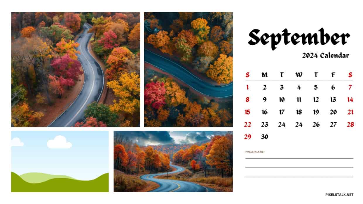 September 2024 Calendar Desktop Backgrounds - PixelsTalk