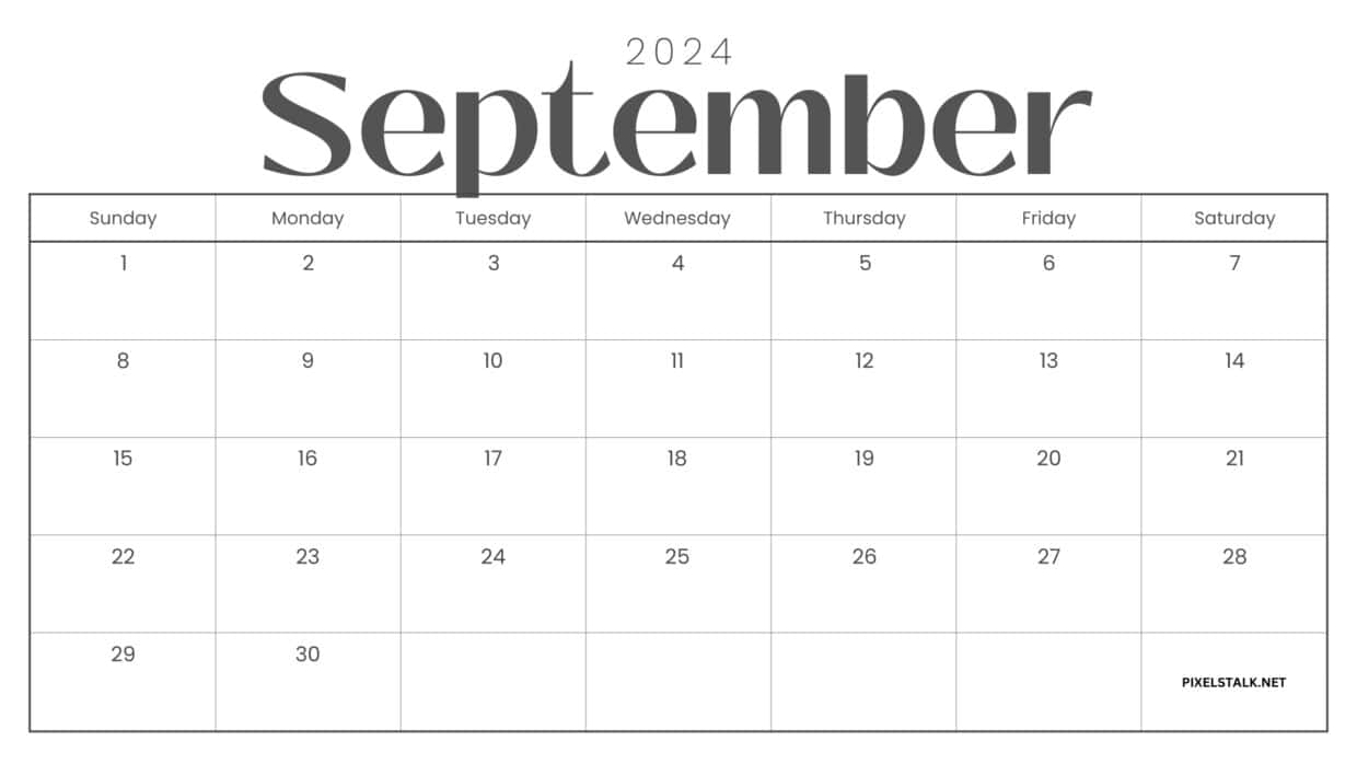 September 2024 Calendar Desktop Backgrounds - PixelsTalk
