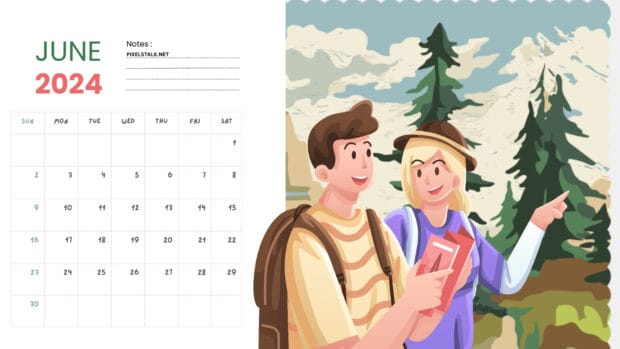 June 2024 Calendar Desktop Wallpapers HD - PixelsTalk