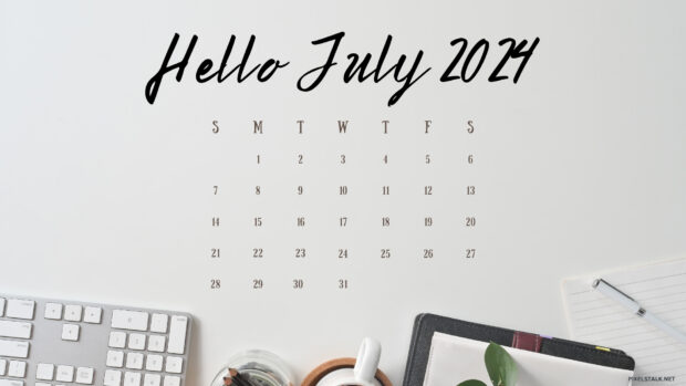 July 2024 Calendar Desktop Wallpapers HD - PixelsTalk