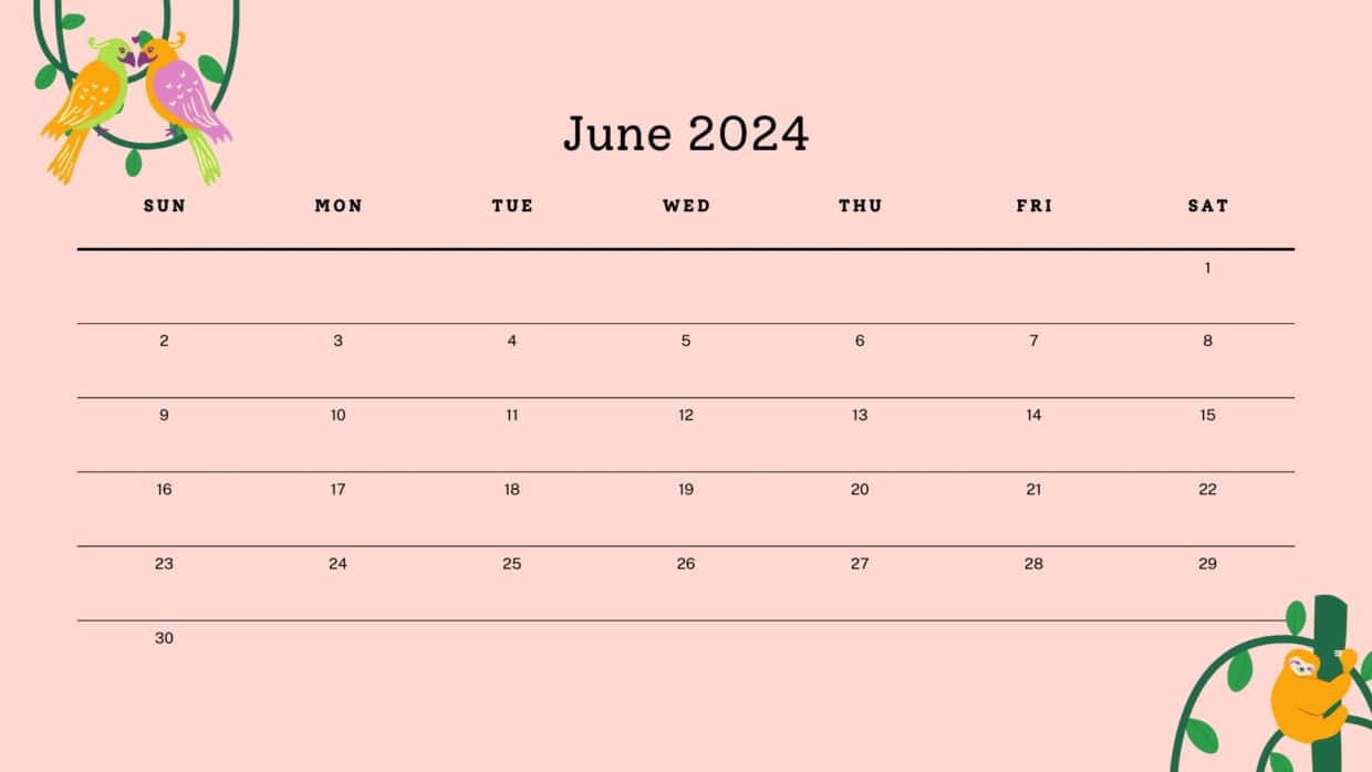 June 2024 Calendar Backgrounds for Desktop PC - PixelsTalk