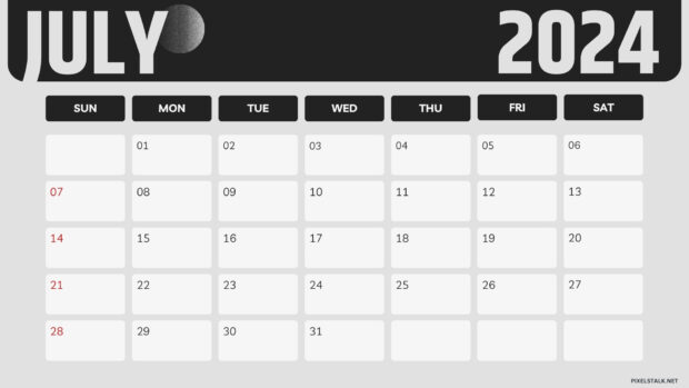 July 2024 Calendar Wallpapers HD - PixelsTalk
