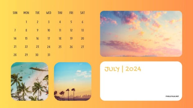 July 2024 Backgrounds Calendar - PixelsTalk