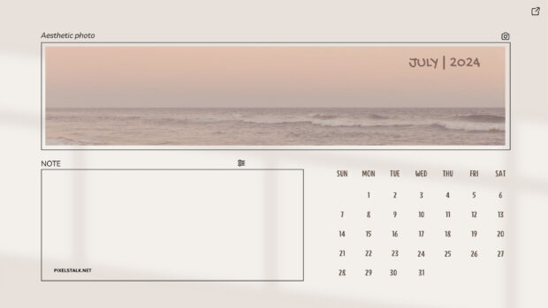 July 2024 Calendar Desktop Wallpapers HD - PixelsTalk