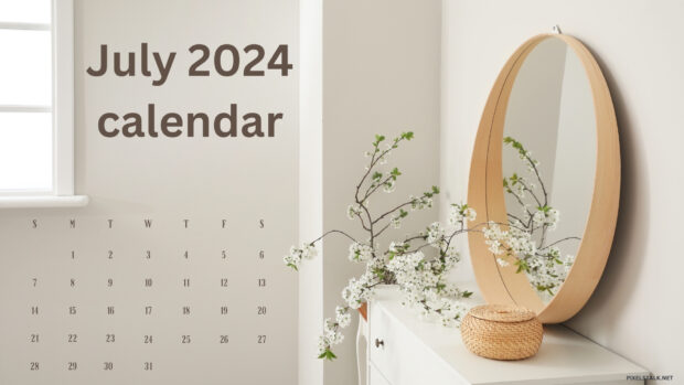 July 2024 Calendar Desktop Wallpapers HD - PixelsTalk