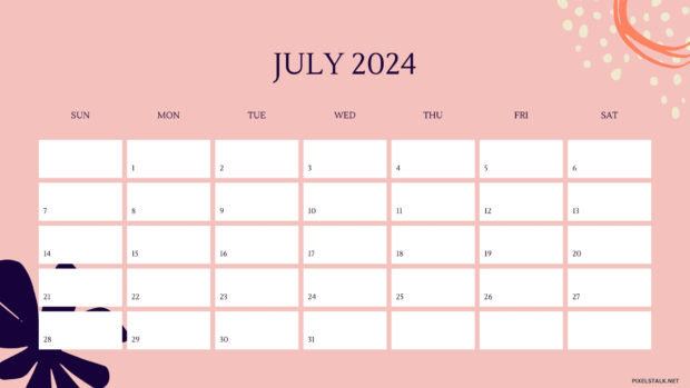 July 2024 Calendar Wallpapers HD - PixelsTalk