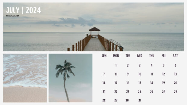 July 2024 Calendar Desktop Wallpapers HD - PixelsTalk