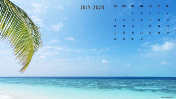 July 2024 Calendar Desktop Wallpapers HD - PixelsTalk