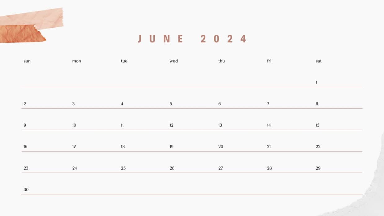 June 2024 Calendar Backgrounds for Desktop PC - PixelsTalk