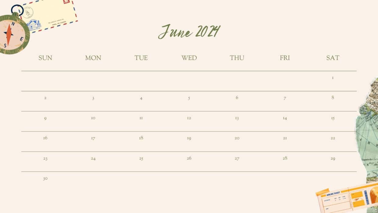 June 2024 Calendar Desktop Wallpapers HD - PixelsTalk