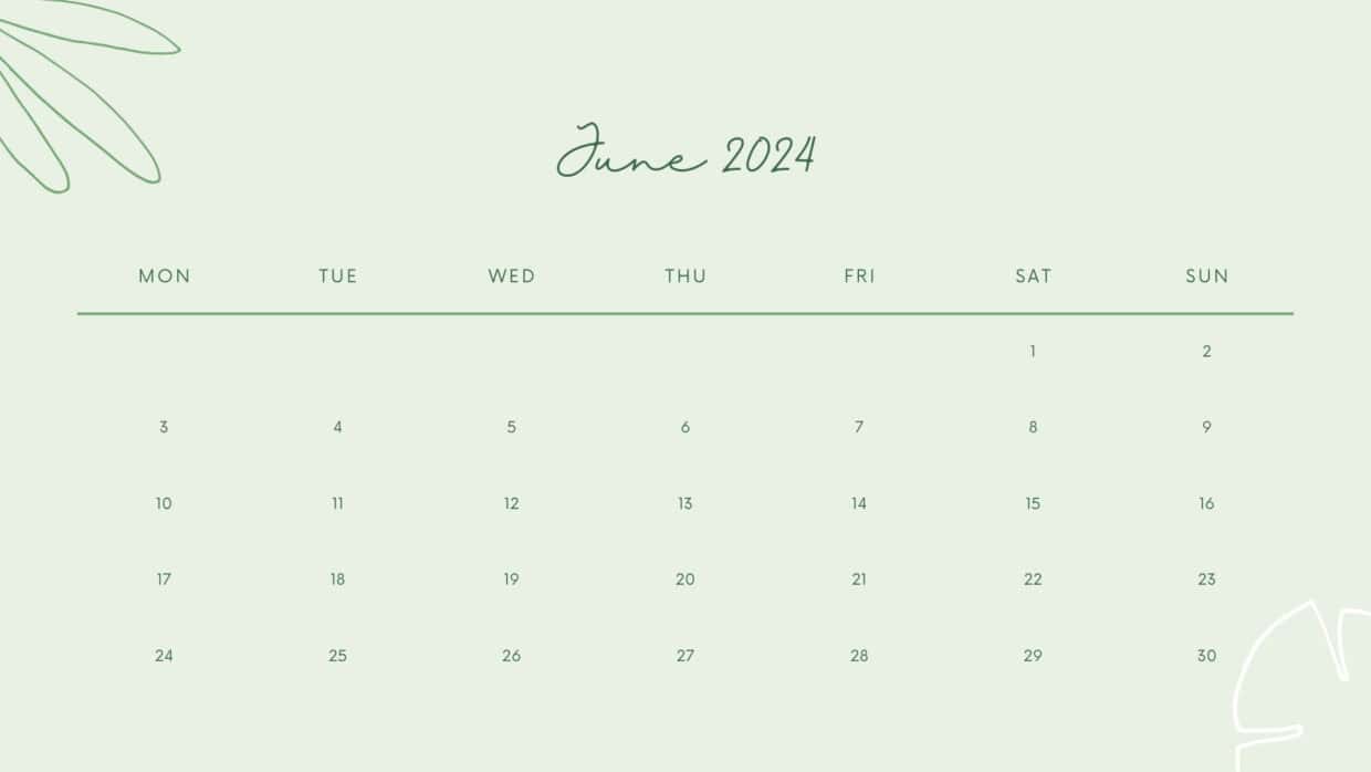 June 2024 Calendar Desktop Wallpapers HD - PixelsTalk
