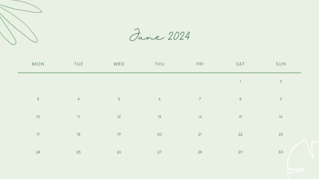 June 2024 Calendar Desktop Wallpapers HD - PixelsTalk