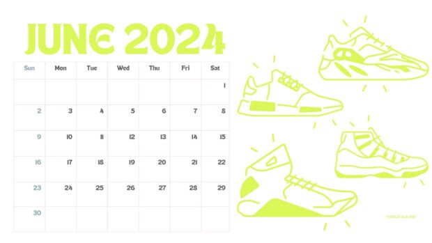 June 2024 Calendar Desktop Wallpapers HD - PixelsTalk