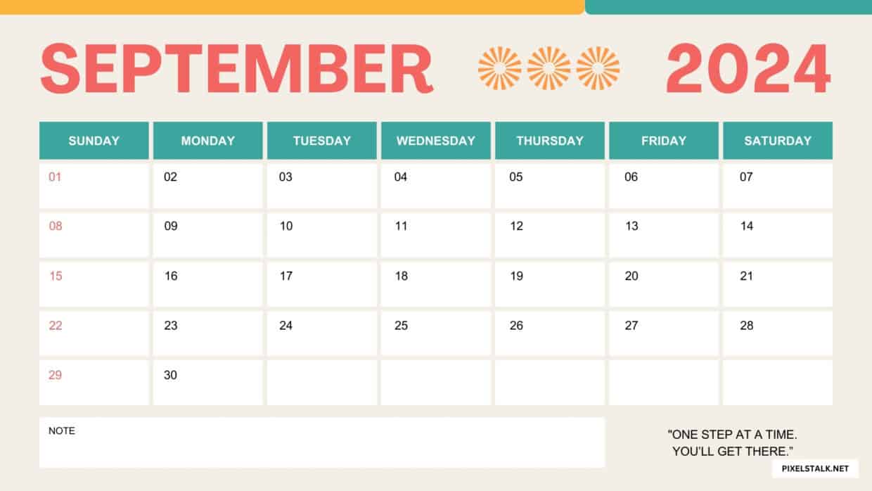 September 2024 Calendar Desktop Backgrounds - PixelsTalk