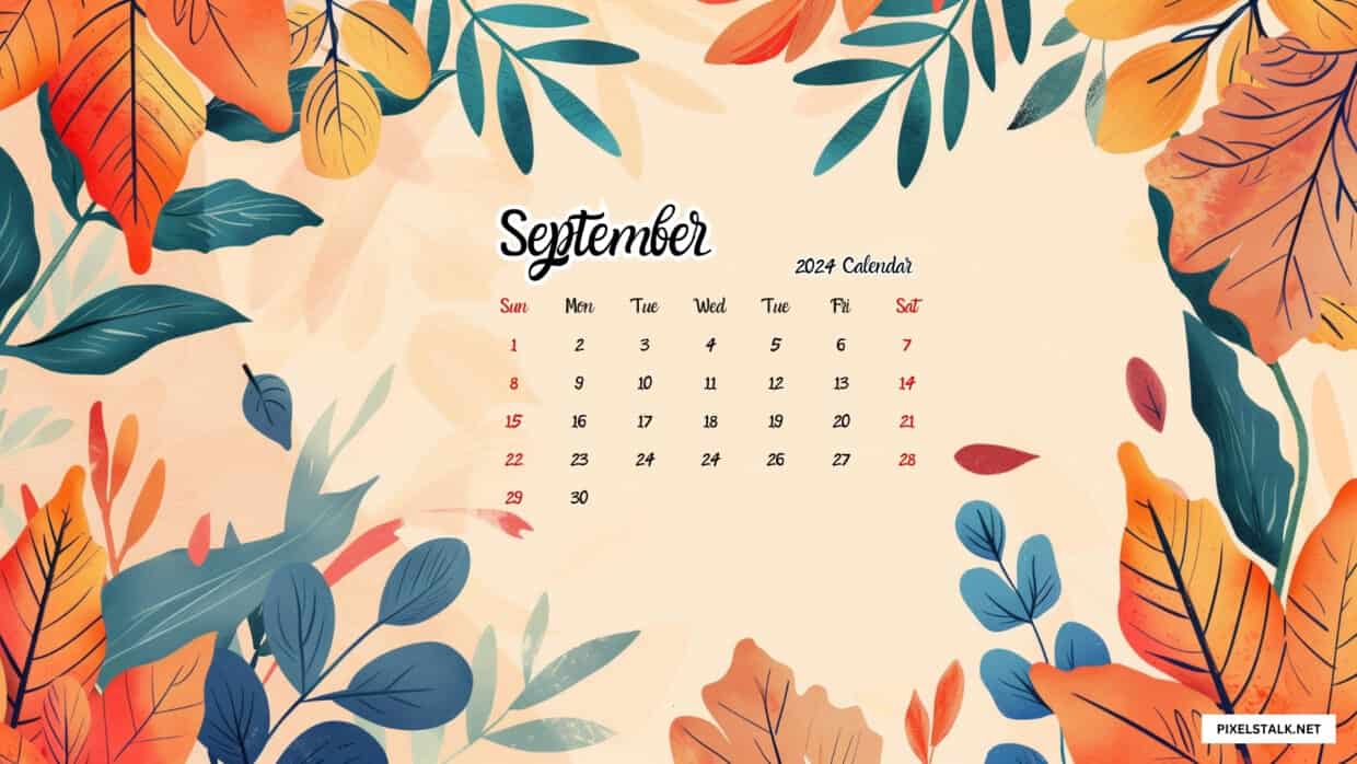 September 2024 Calendar Desktop Backgrounds - PixelsTalk