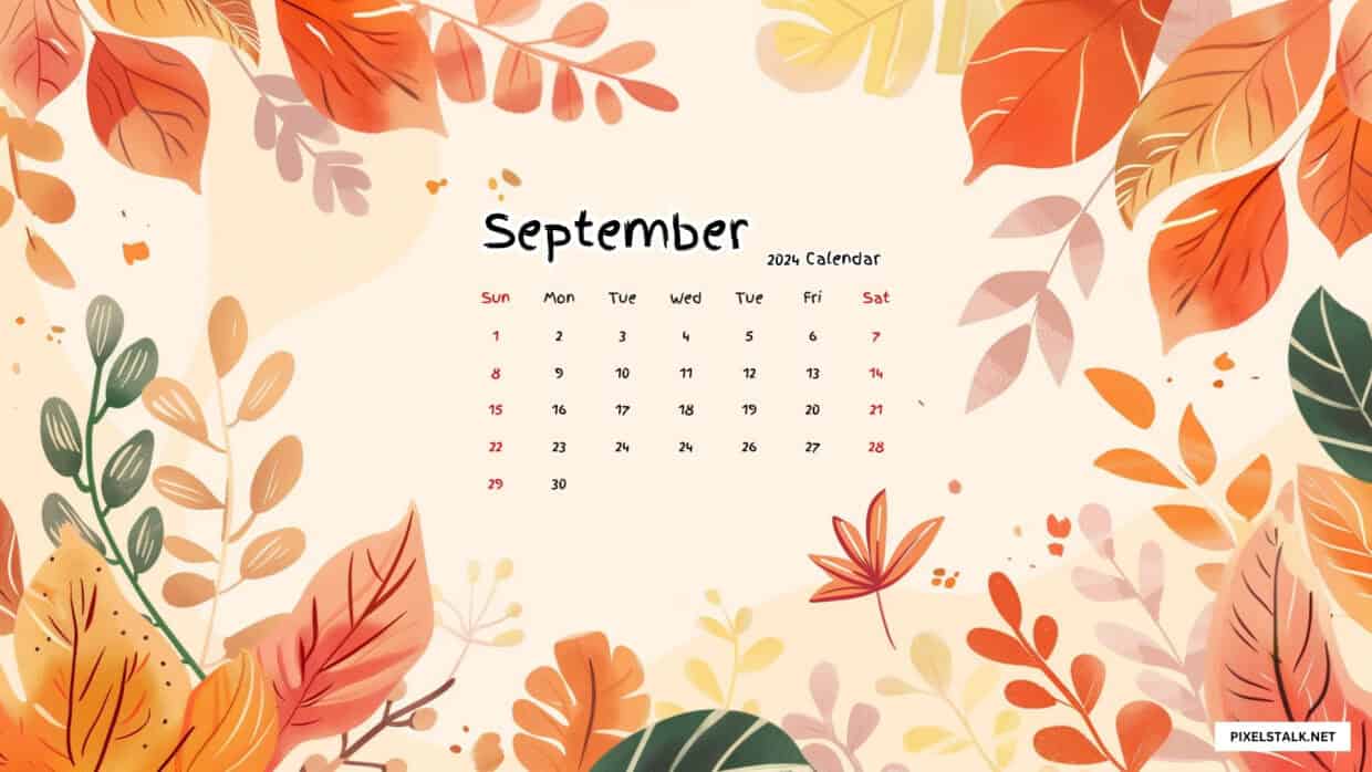 September 2024 Calendar Desktop Backgrounds - PixelsTalk