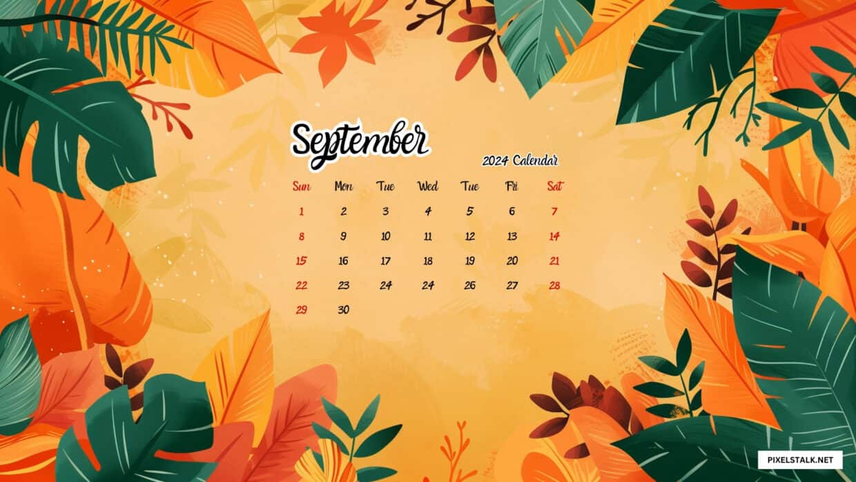 September 2024 Calendar Desktop Backgrounds - PixelsTalk