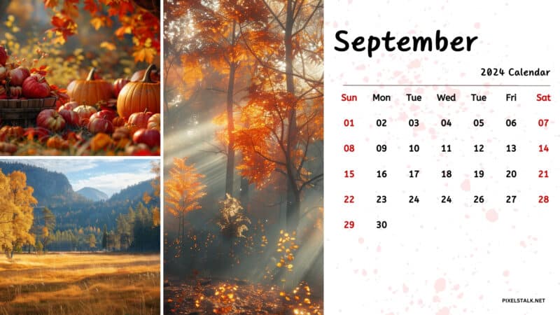 September 2024 Calendar Desktop Backgrounds - PixelsTalk