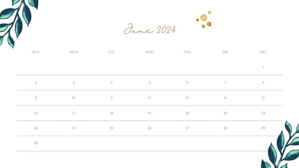 June 2024 Calendar Desktop Wallpapers HD - PixelsTalk