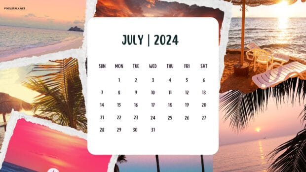 July 2024 Calendar Wallpapers HD - PixelsTalk